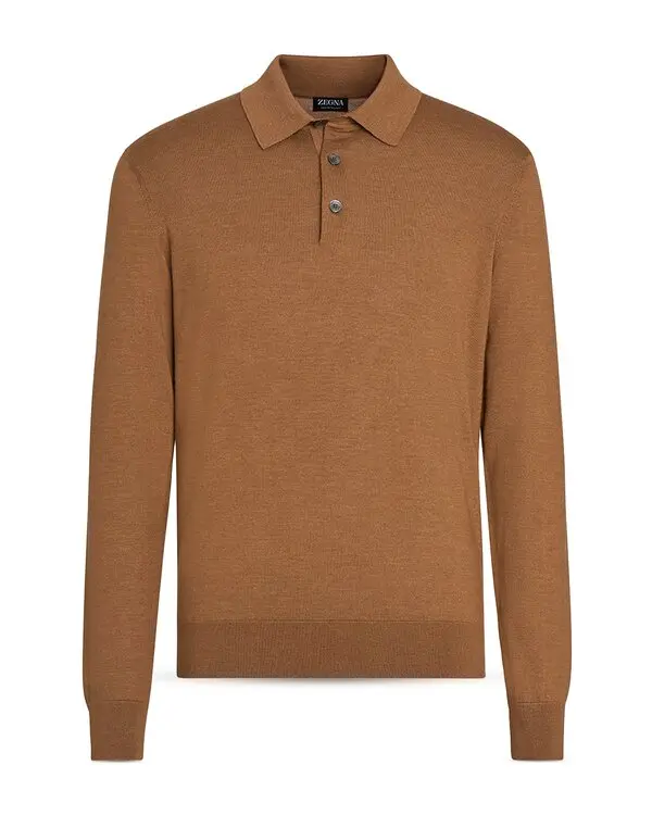 Zegna Vicuna Cashseta Light Polo Shirt - Dark Beige | Editorialist